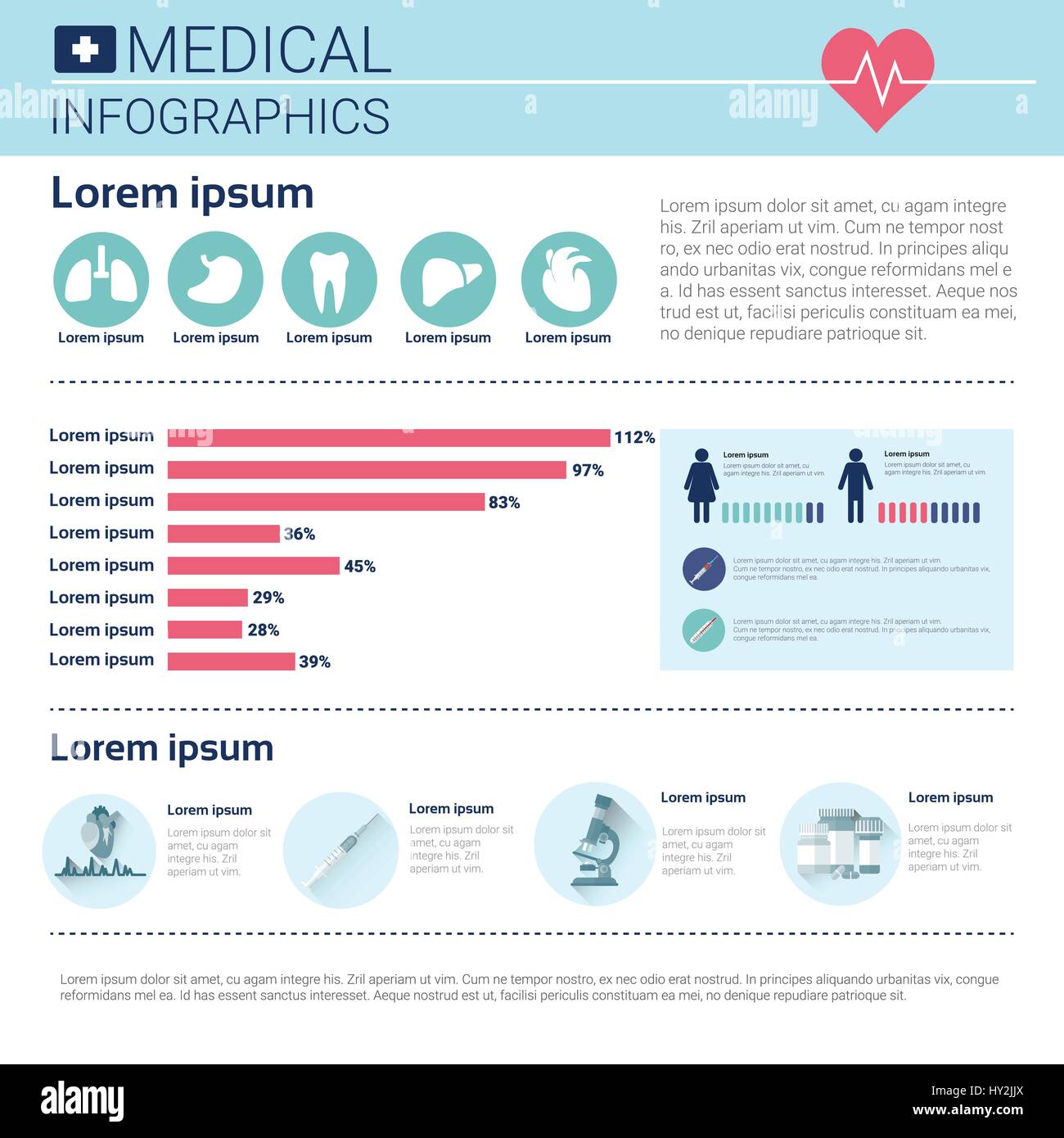 Health Medicine Infographics Information Banner With Copy Space Stock ...