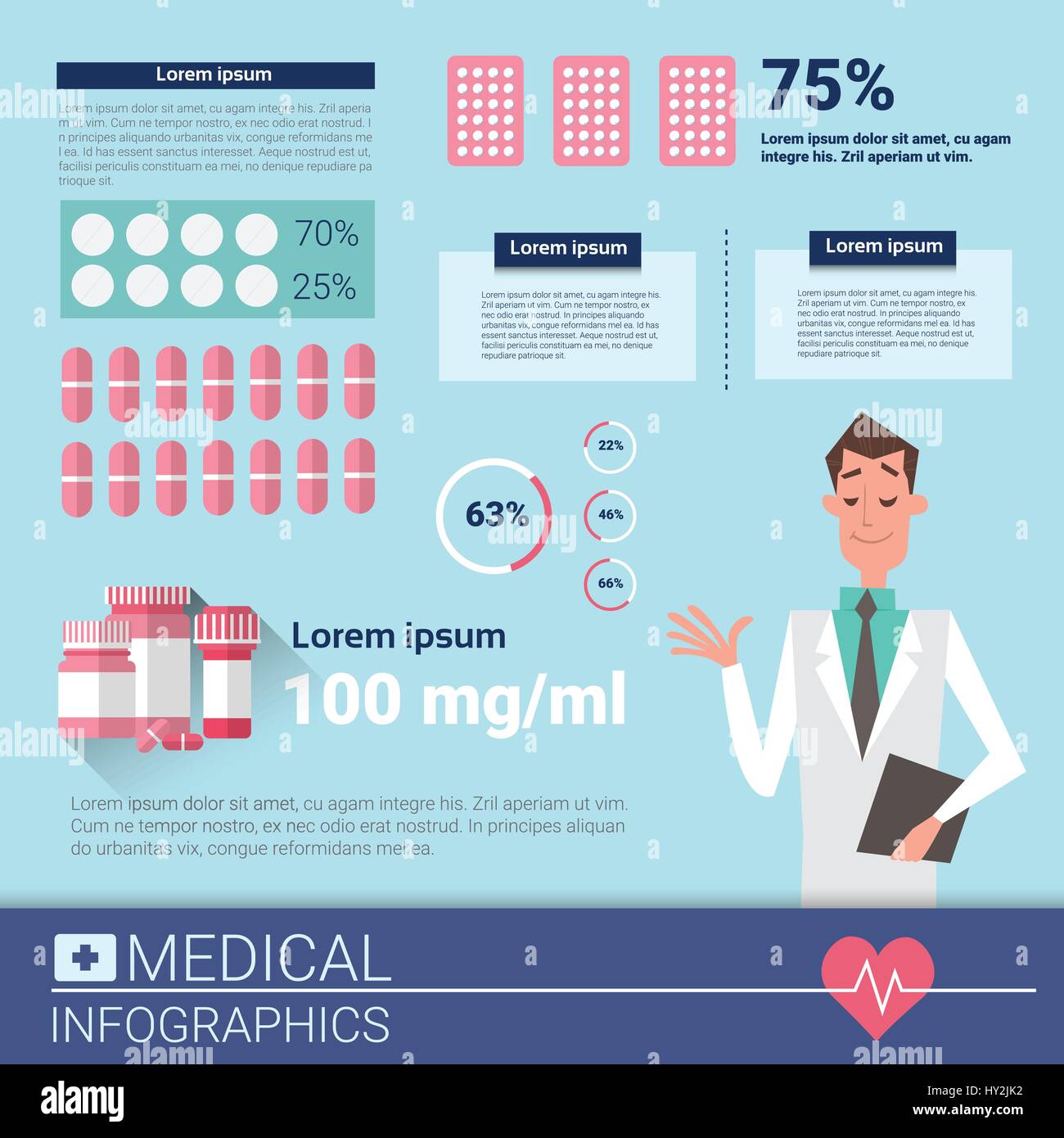 Health Medicine Infographics Information Banner With Copy Space Stock ...
