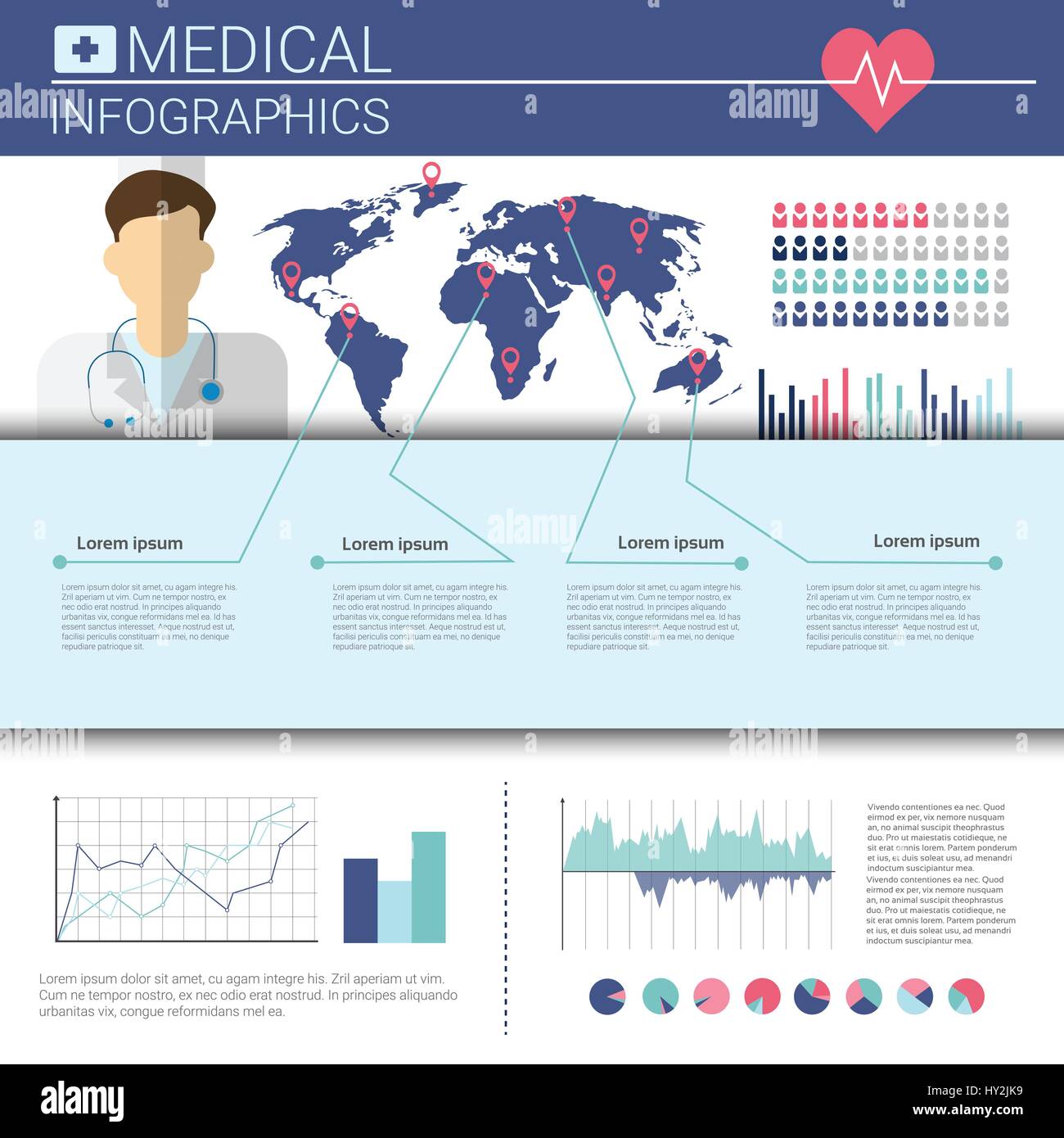 Health Medicine Infographics Information Banner With Copy Space Stock ...