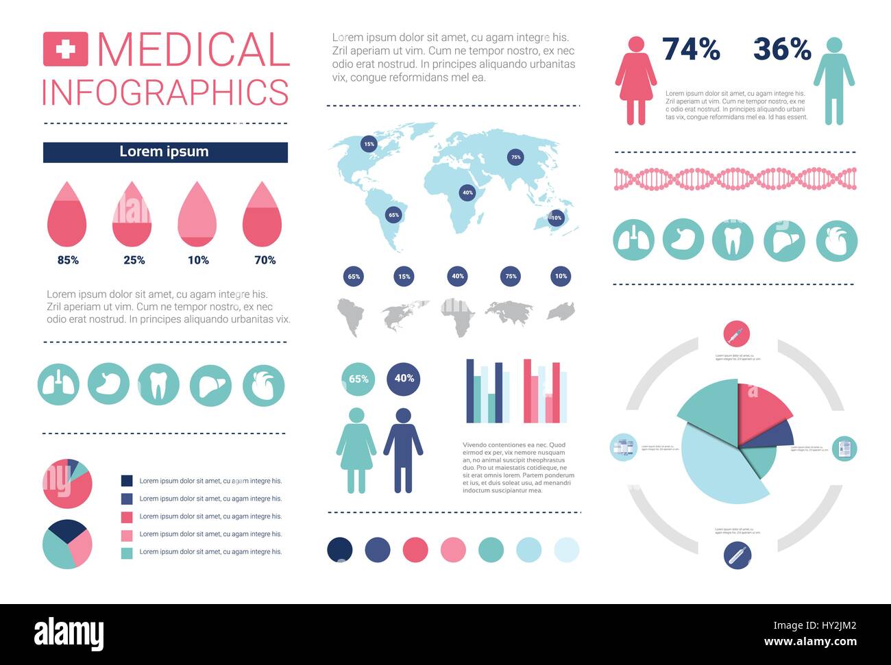 Health Medicine Infographics Information Banner With Copy Space Stock ...