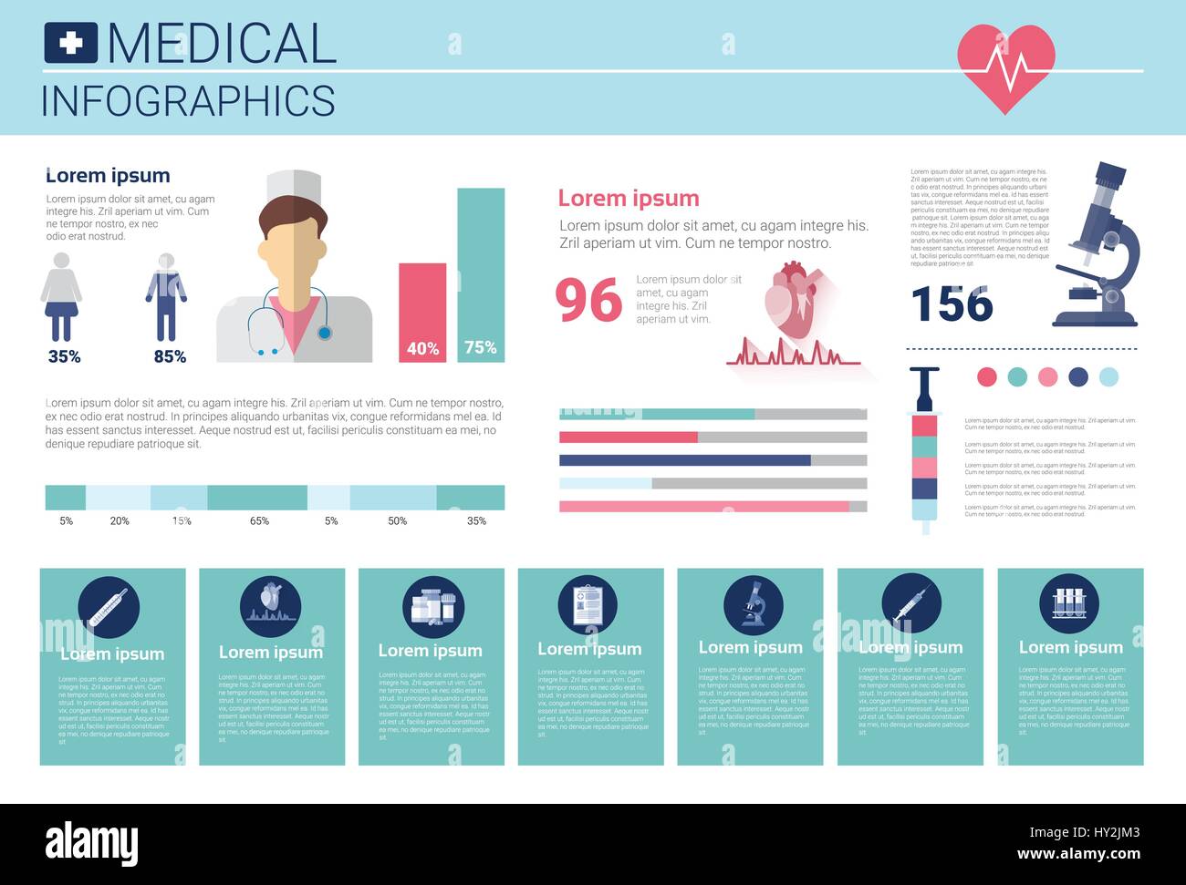Health Medicine Infographics Information Banner With Copy Space Stock ...