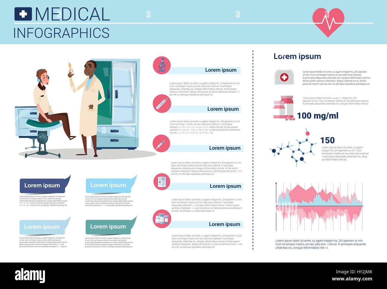 Health Medicine Infographics Information Banner With Copy Space Stock ...
