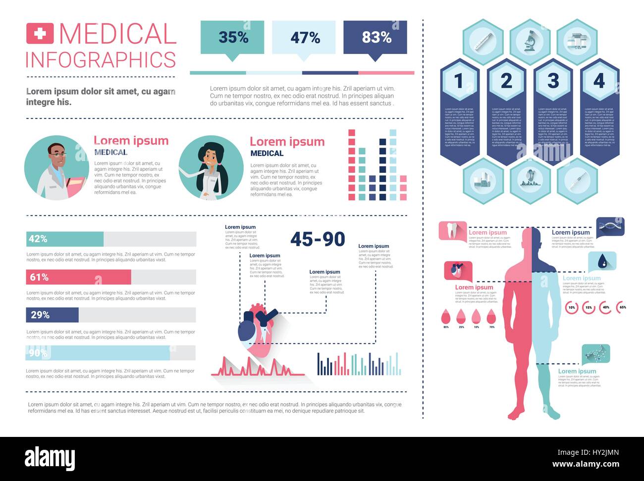 Health Medicine Infographics Information Banner With Copy Space Stock ...