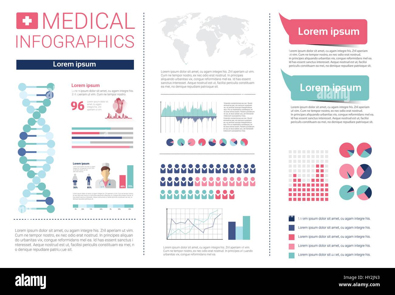 Health Medicine Infographics Information Banner With Copy Space Stock ...
