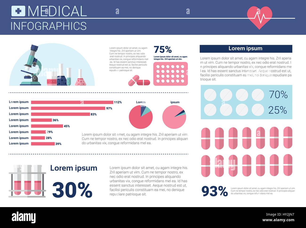Health Medicine Infographics Information Banner With Copy Space Stock ...