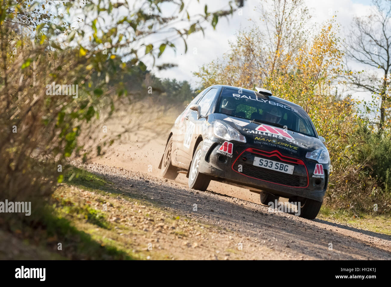 Aldershot, UK - November 3, 2012: Callum Black driving a Citroen DS3 on ...