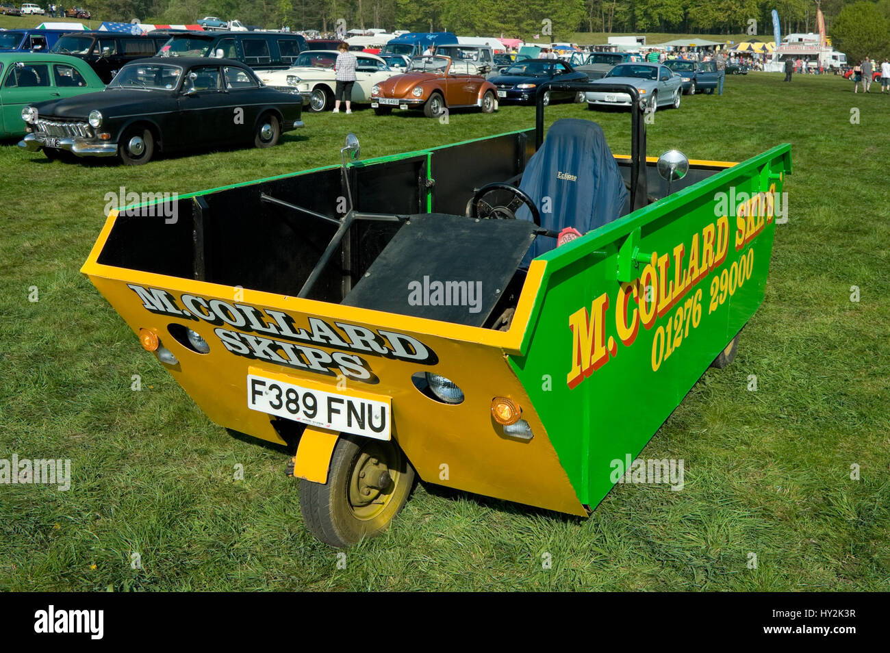 Farnborough, UK - April 22, 2011: Custom built driveable dumpster skip ...