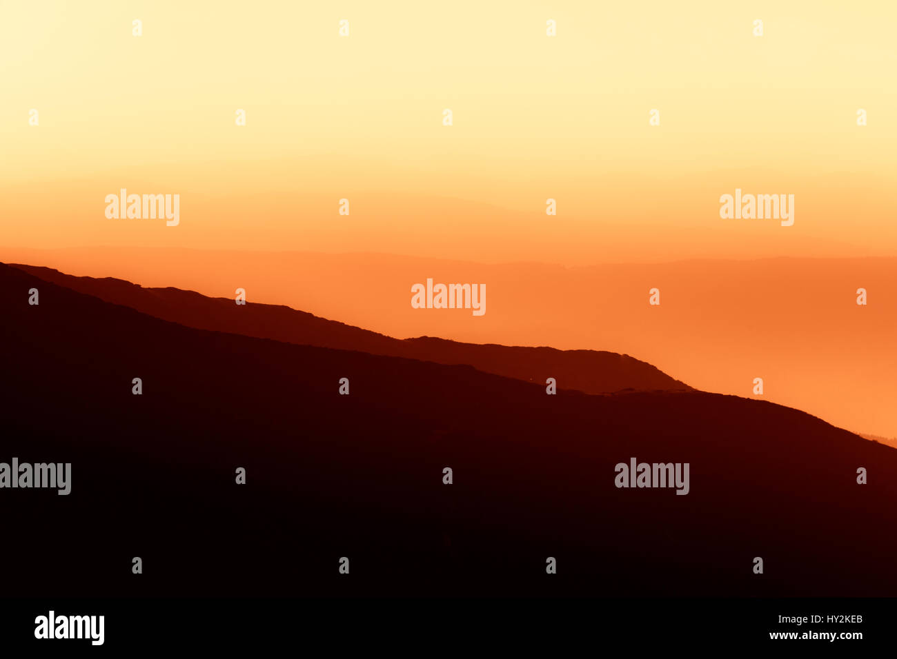 A beautiful, colorful, abstract mountain landscape in a red tonality ...