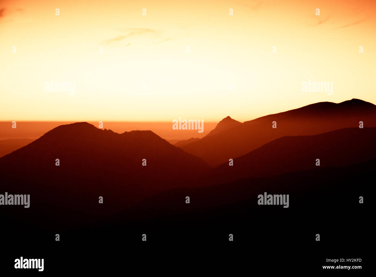 A beautiful, colorful, abstract mountain landscape in a red tonality ...