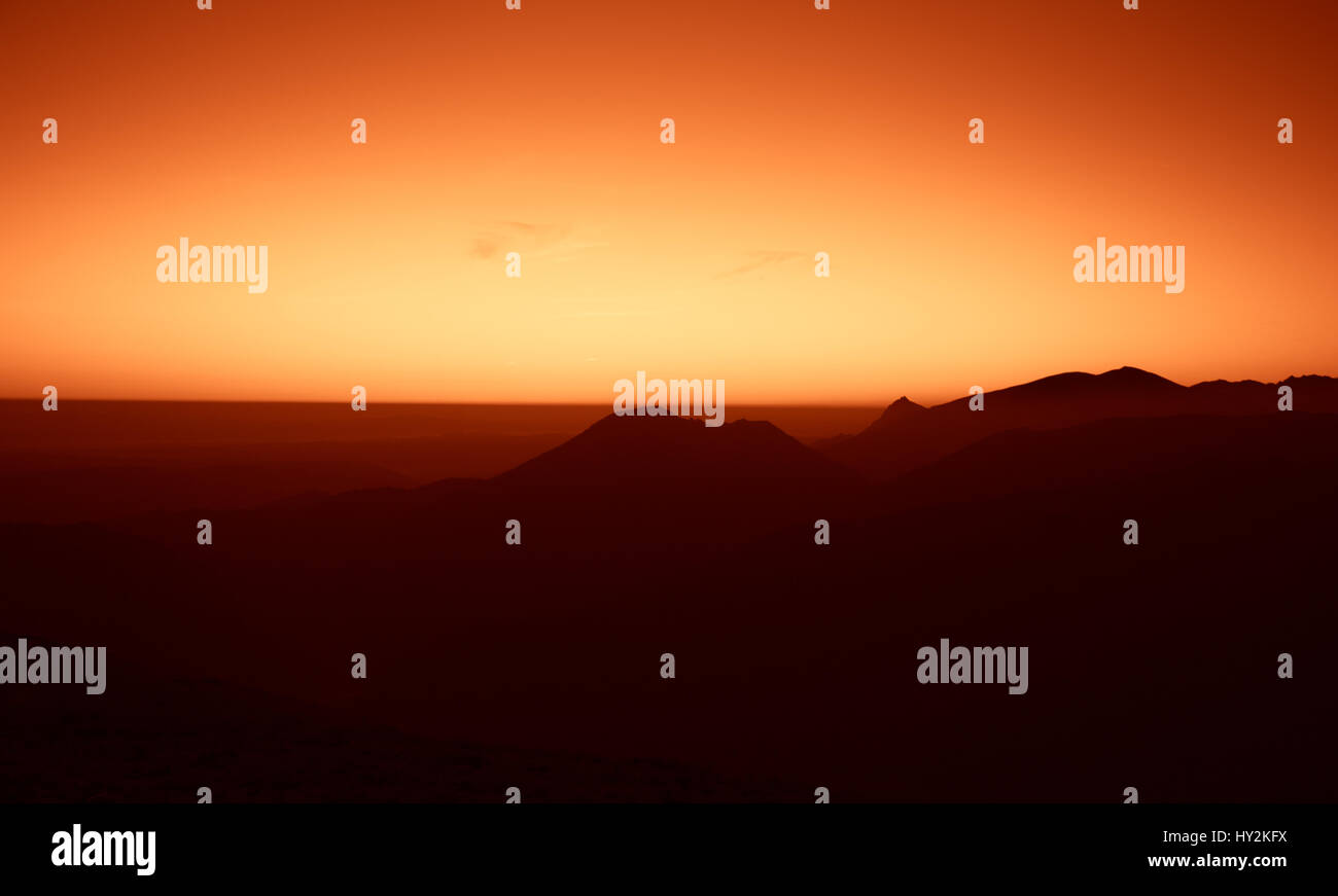 A beautiful, colorful, abstract mountain landscape in a red tonality ...