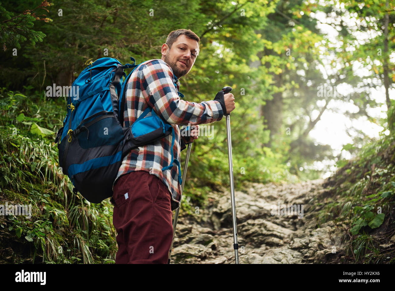 Smiling hiker hi-res stock photography and images - Alamy