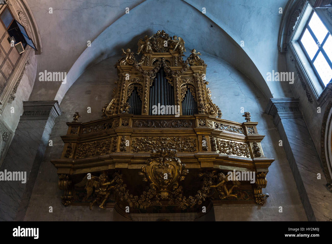 Organ of the San Pietro in Vincoli church in Rome, Italy. In this ...
