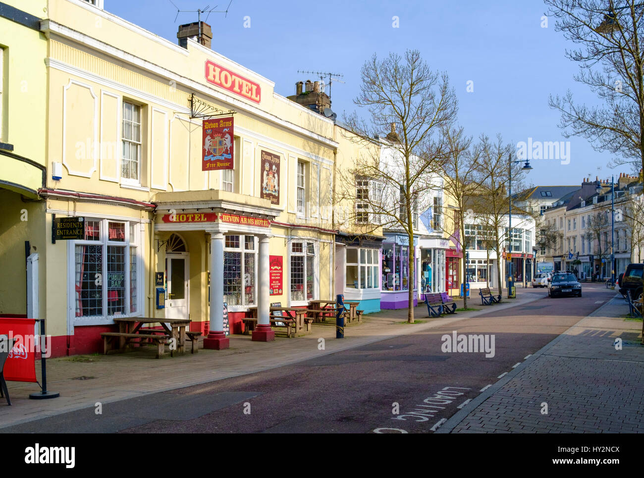 Teignmouth a seaside town in Devon England UK Devon Arms Hotel Stock ...