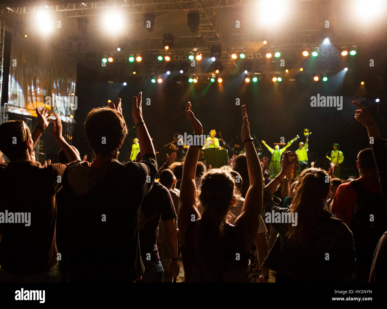 crowd at concert - summer music festival Stock Photo - Alamy