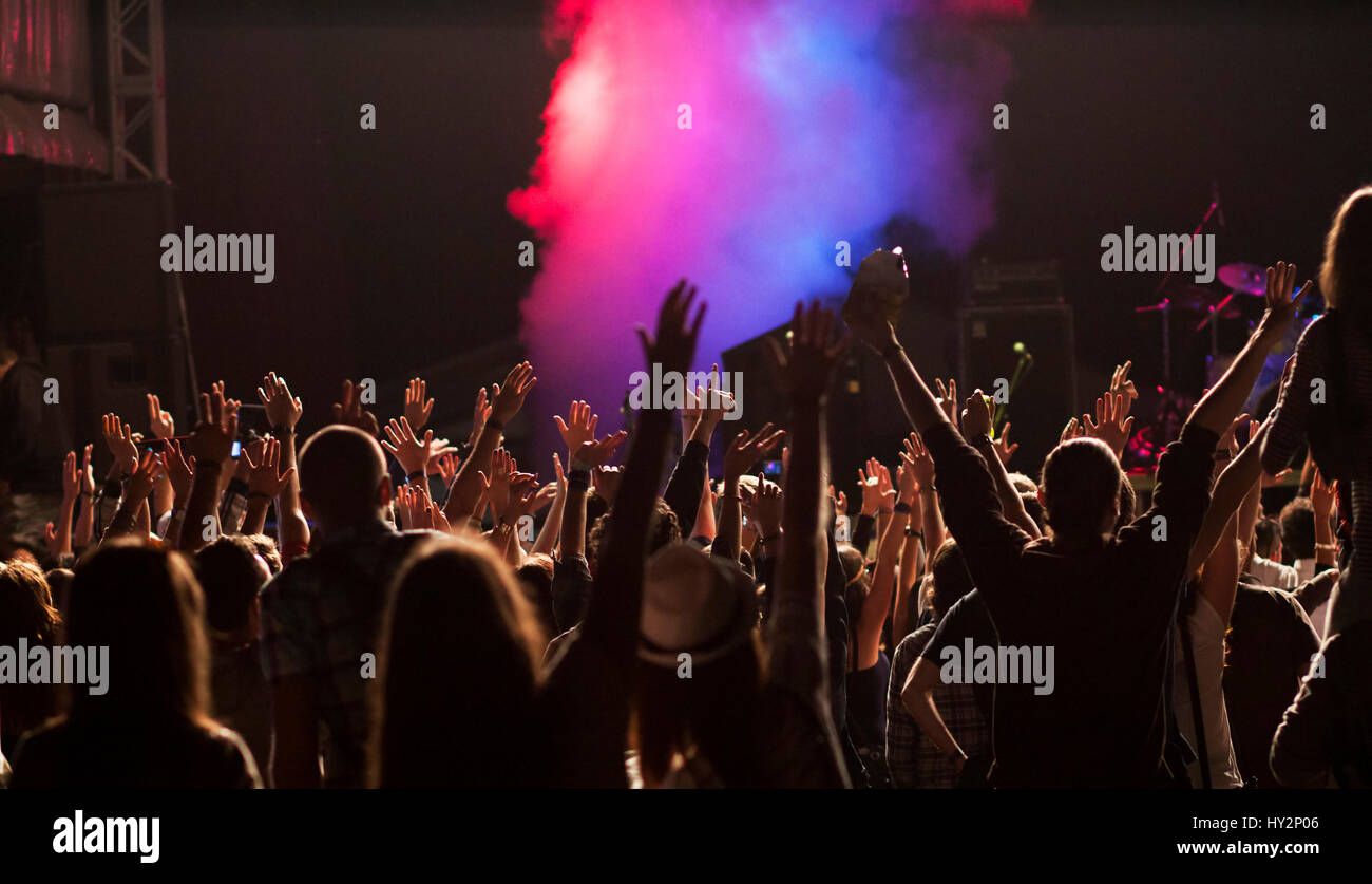 crowd at concert - summer music festival Stock Photo - Alamy