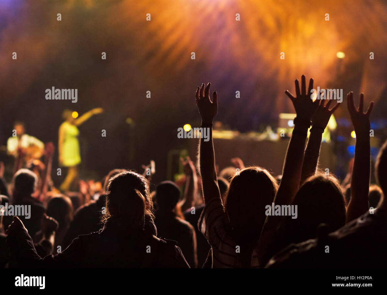 crowd at concert - summer music festival Stock Photo - Alamy