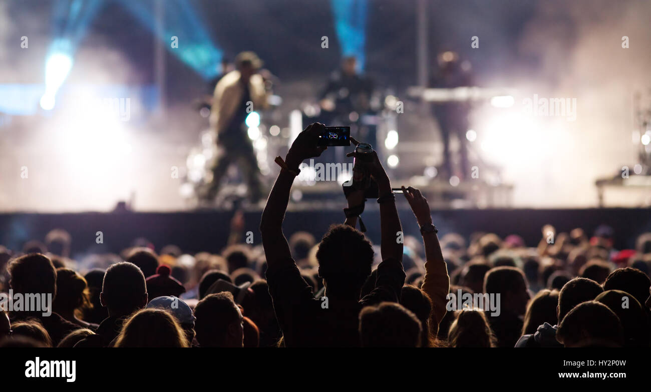 crowd at concert - summer music festival Stock Photo - Alamy