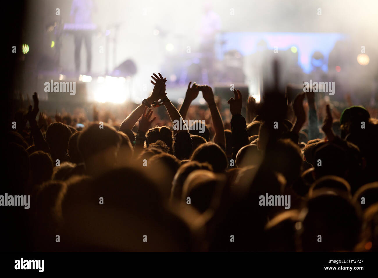 crowd at concert - summer music festival Stock Photo - Alamy