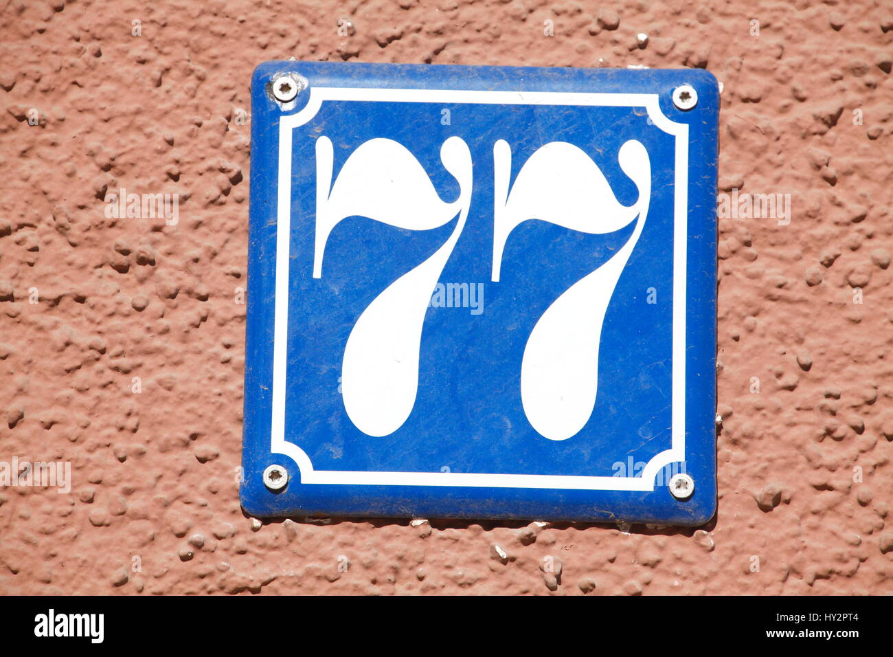 Blue House Number Sign Stock Photo - Alamy