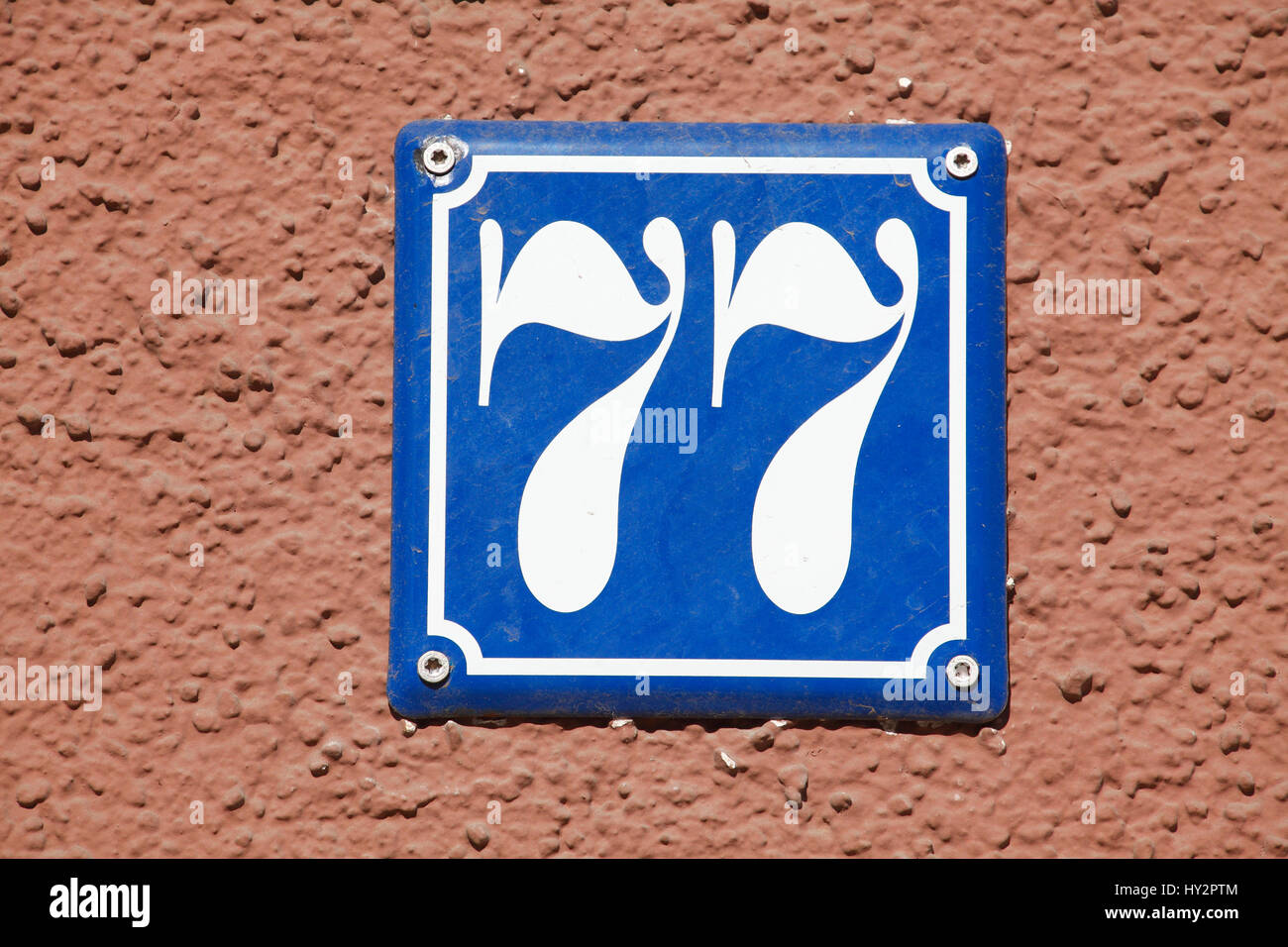Blue House Number Sign Stock Photo - Alamy