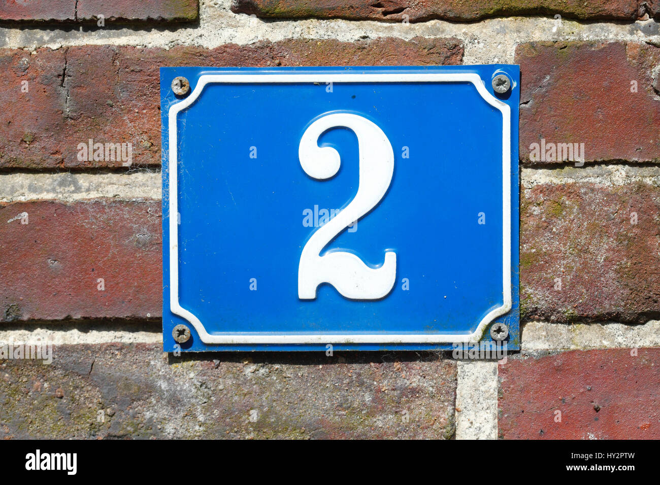 Blue House Number Sign Stock Photo - Alamy