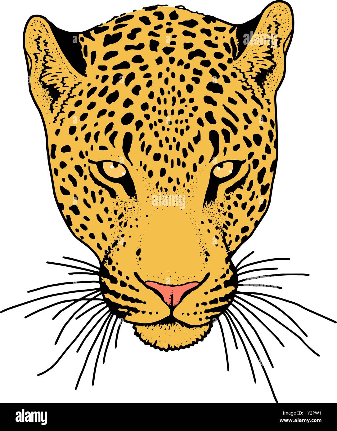 Leopard face tattoo ,Vector illustration, print Stock Vector Image ...