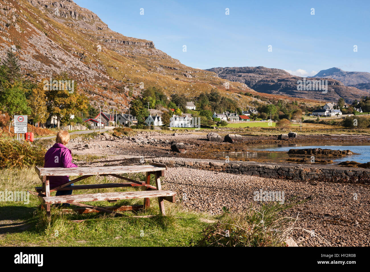 Torridon village, Upper Loch Torridon, Kinlochewe, Highland, Scotland ...
