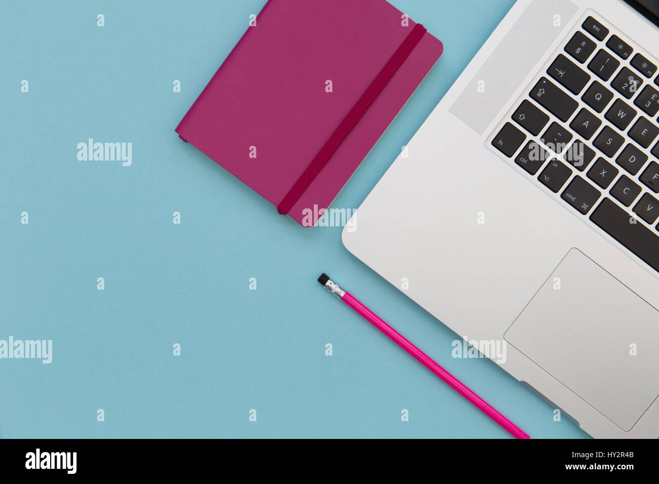 Overhead shot of laptop computer Stock Photo - Alamy