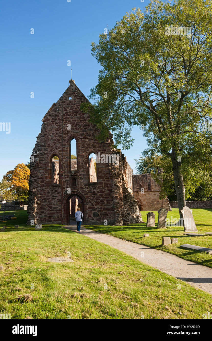 Beauly priory gardens looking to town centre Stock Photo - Alamy