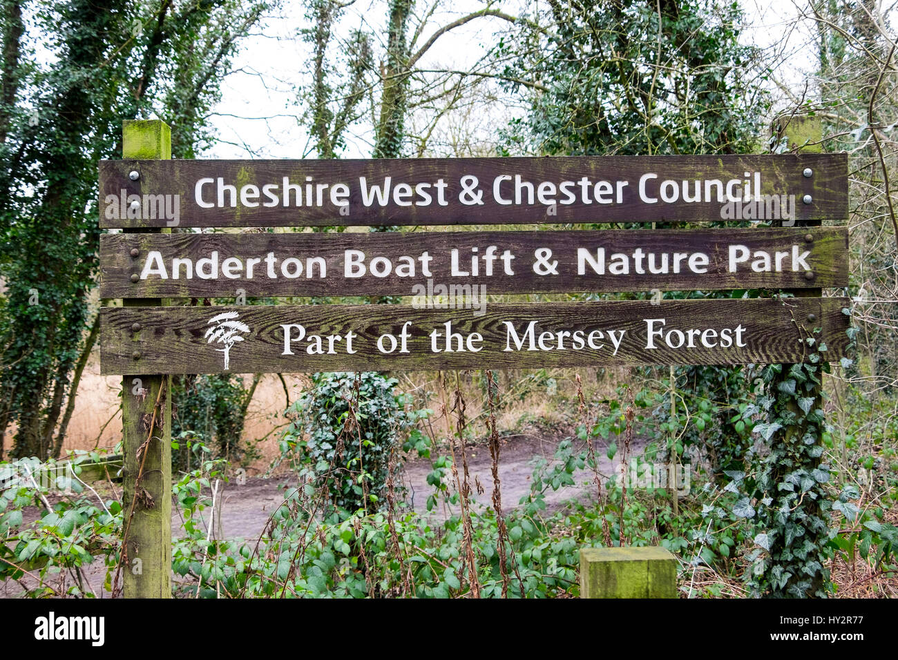A sign at Anderton Boat Lift and Nature Park Northwich Cheshire England ...