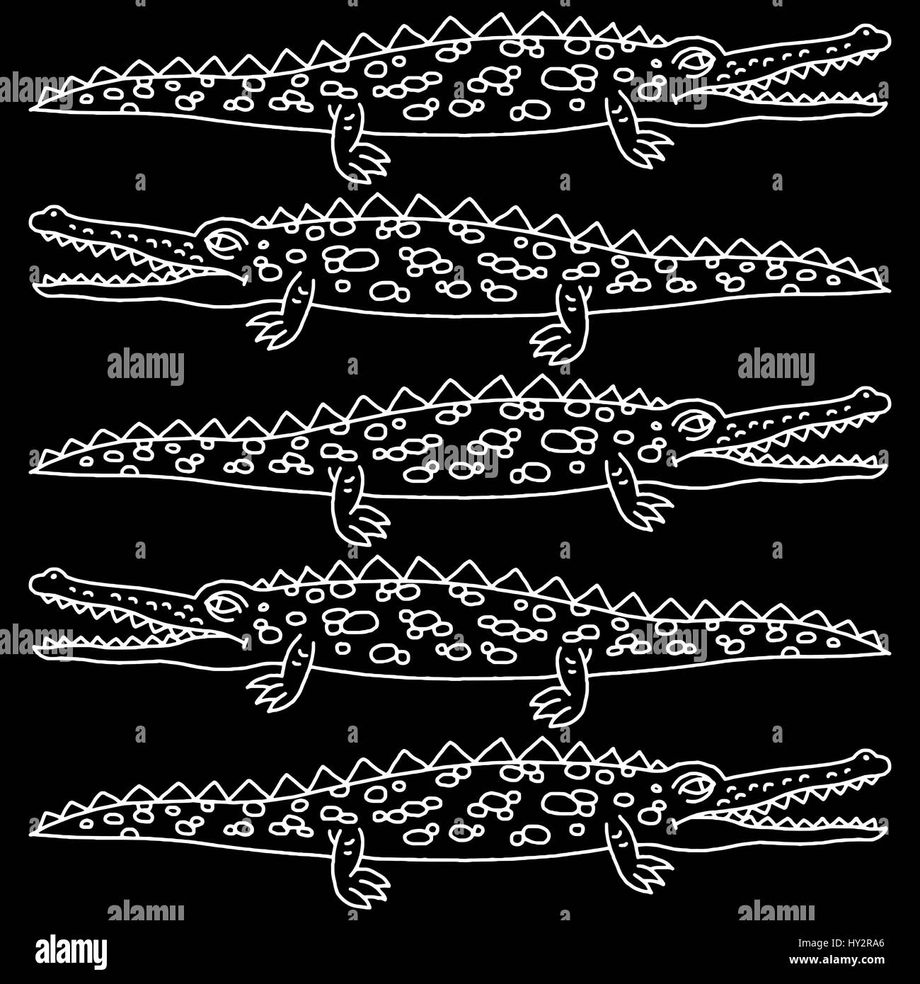 Crocodile fun vector cartoon Black and White Stock Photos & Images - Alamy