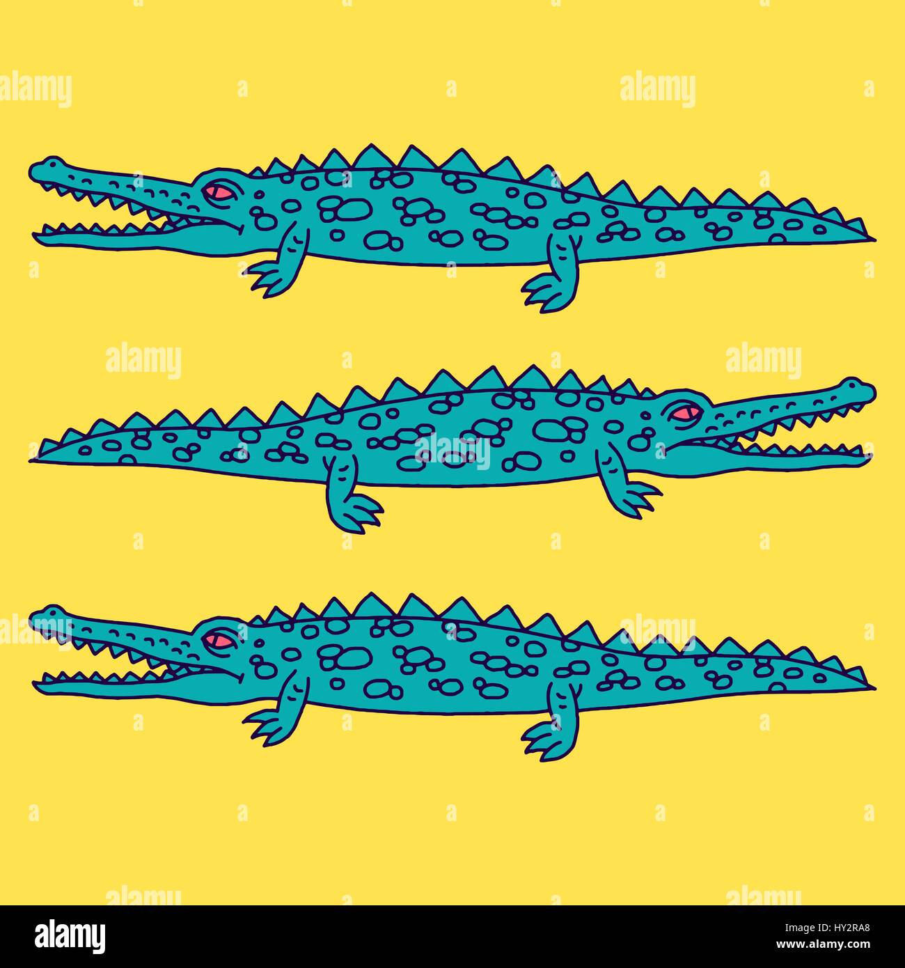 Funny crawling crocodile - vector Stock Vector Image & Art - Alamy