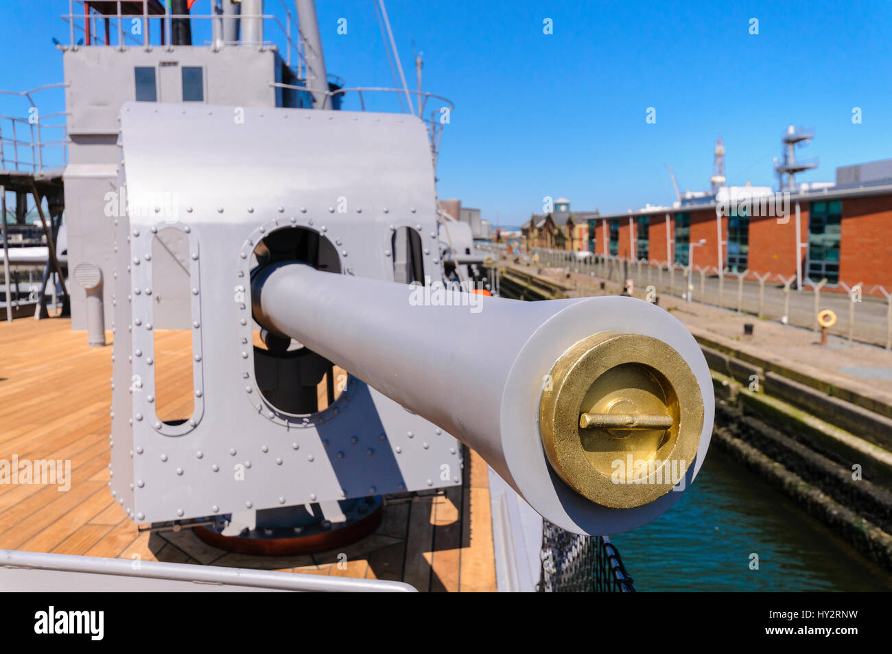 BELFAST, NORTHERN IRELAND. 30 MAY 2016 - HMS Caroline has the finishing ...