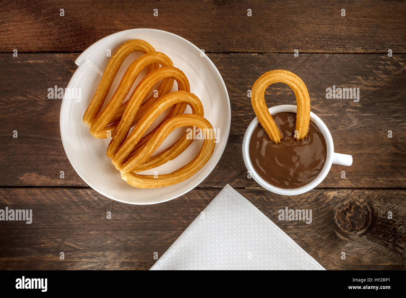Photo of churros con chocolate, traditional Spanish dessert Stock Photo ...