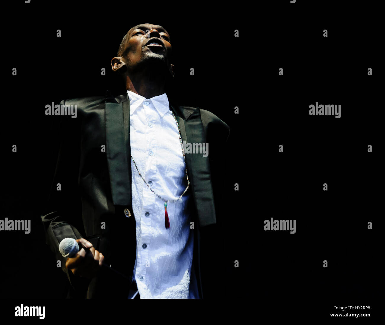 BELFAST, NORTHERN IRELAND. 11 JUN 2016: Lead singer of the British ...
