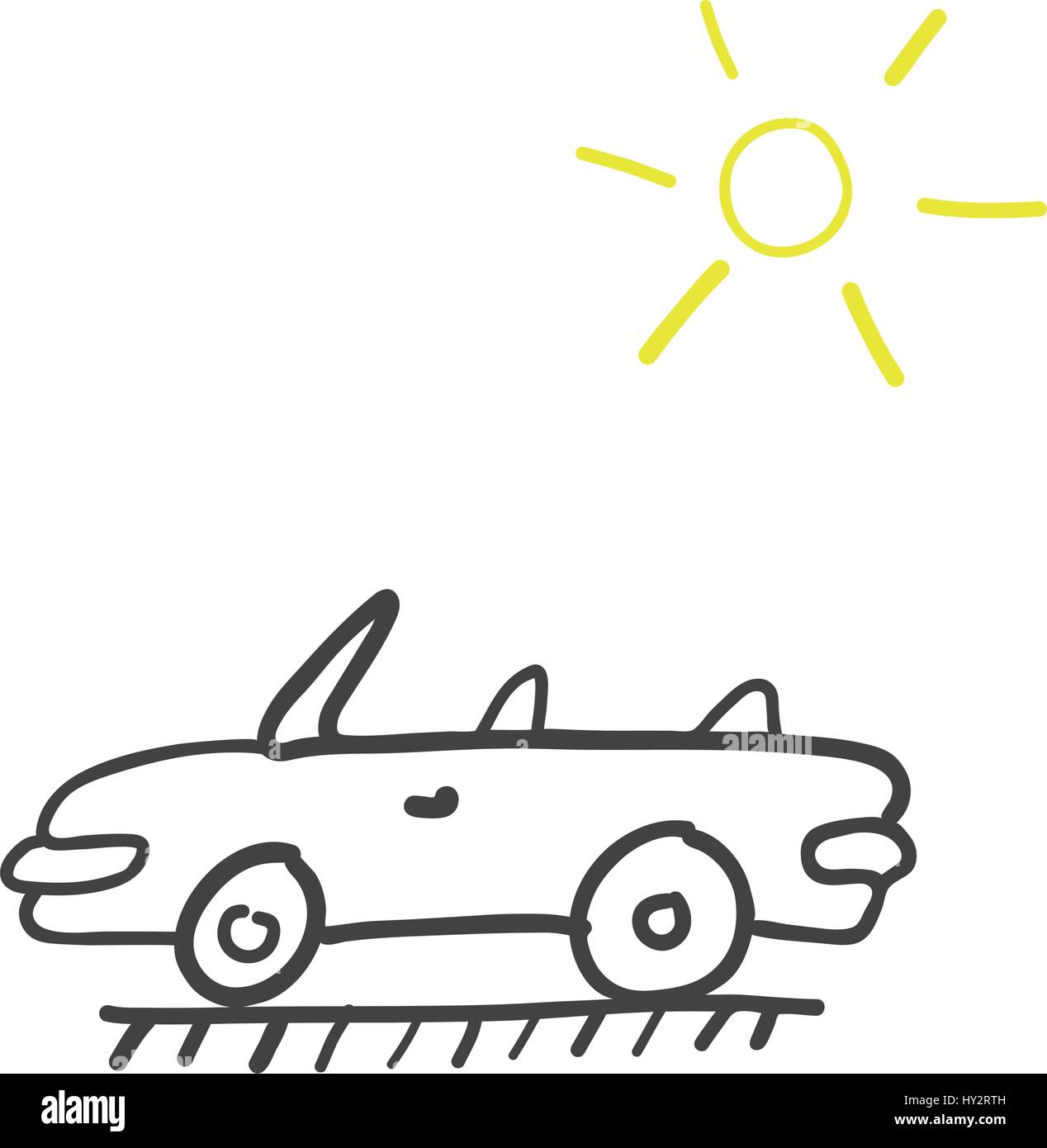 Hand Drawn Outline Cartoon Car High Resolution Stock Photography and ...