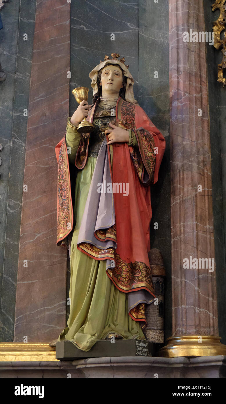Saint Barbara statue at the altar in the church of Saint Catherine of ...