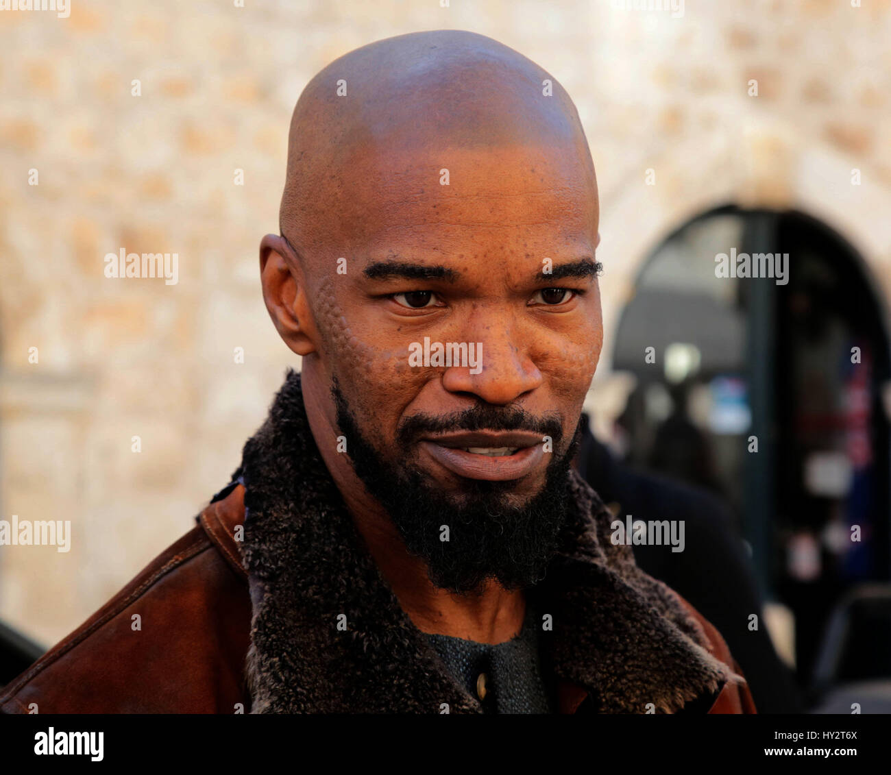 Jamie Foxx on the set of 'Robin Hood: Origins' Featuring: Jamie Foxx ...