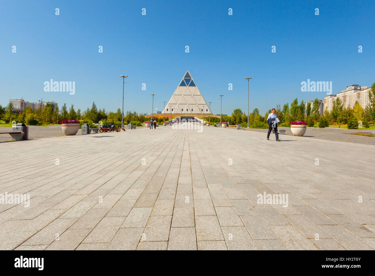 Pyramid - Palace of Peace and Accord on a sunny day in Astana, capital ...