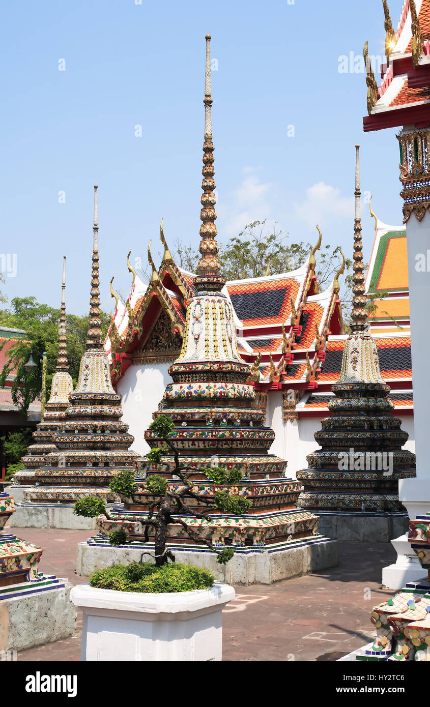 Temple of the Reclining Buddha Wat Pho in Bangkok, Thailand Stock Photo ...