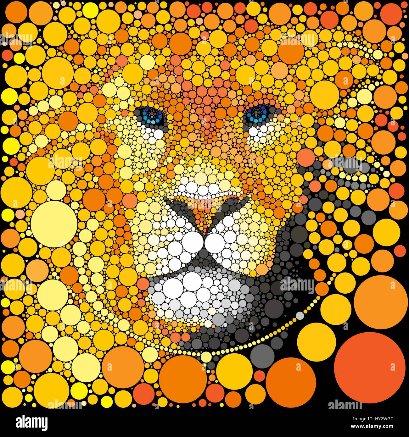 Lion mane illustration. Vector predator abstract portrait Stock Vector ...