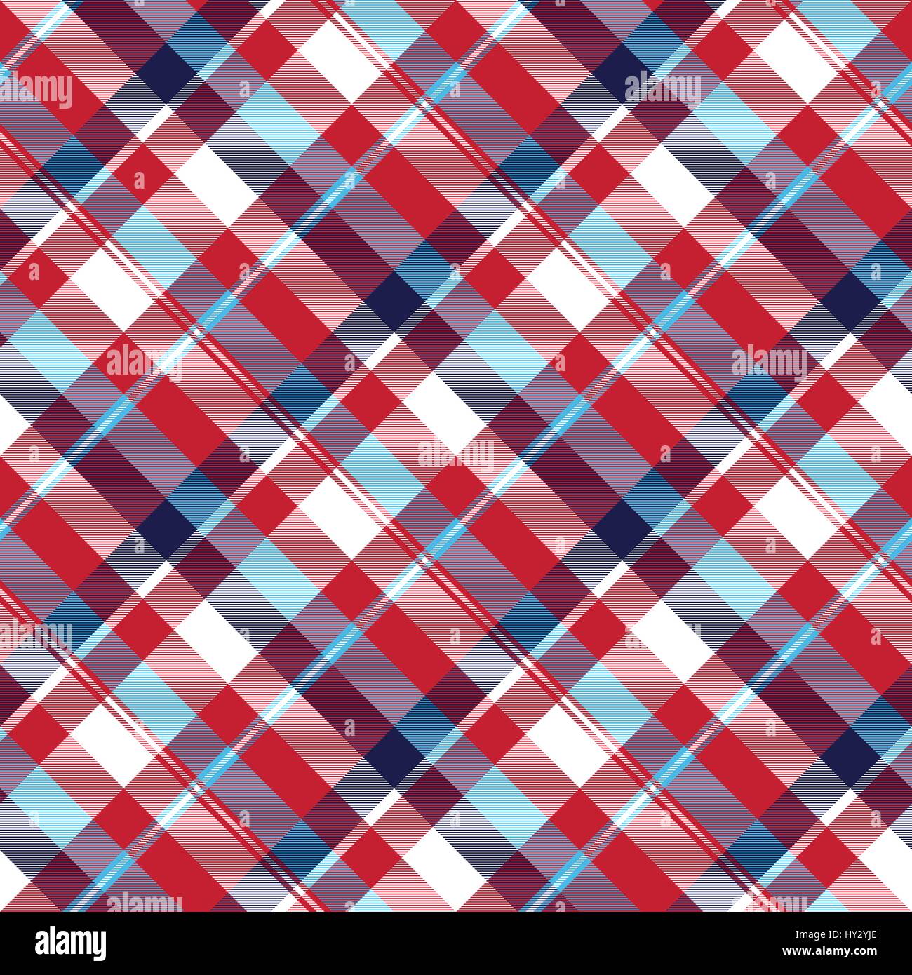 Red check plaid seamless fabric texture. Vector illustration Stock ...