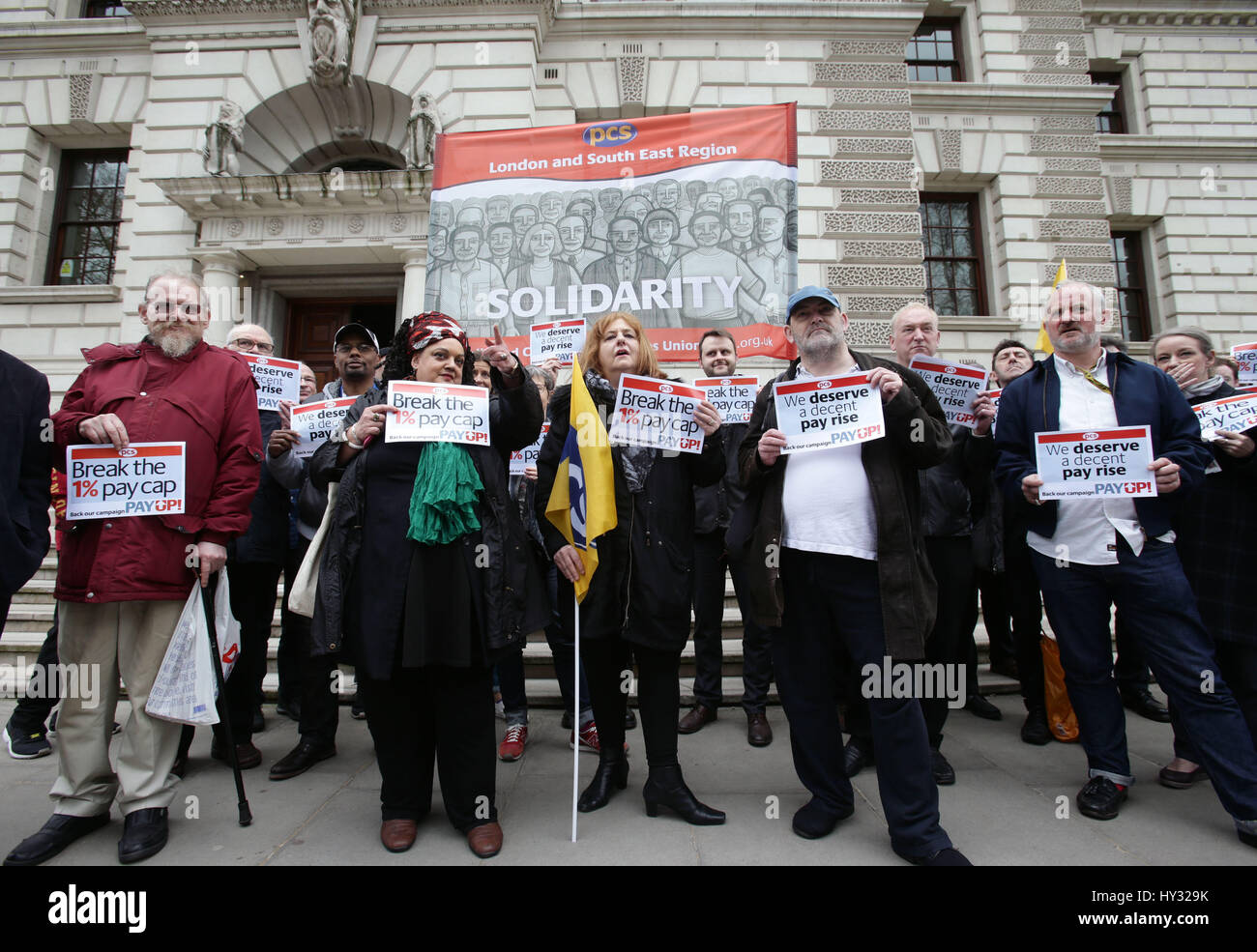 Members of the PCS (Public and Commercial Services) Union stage a ...