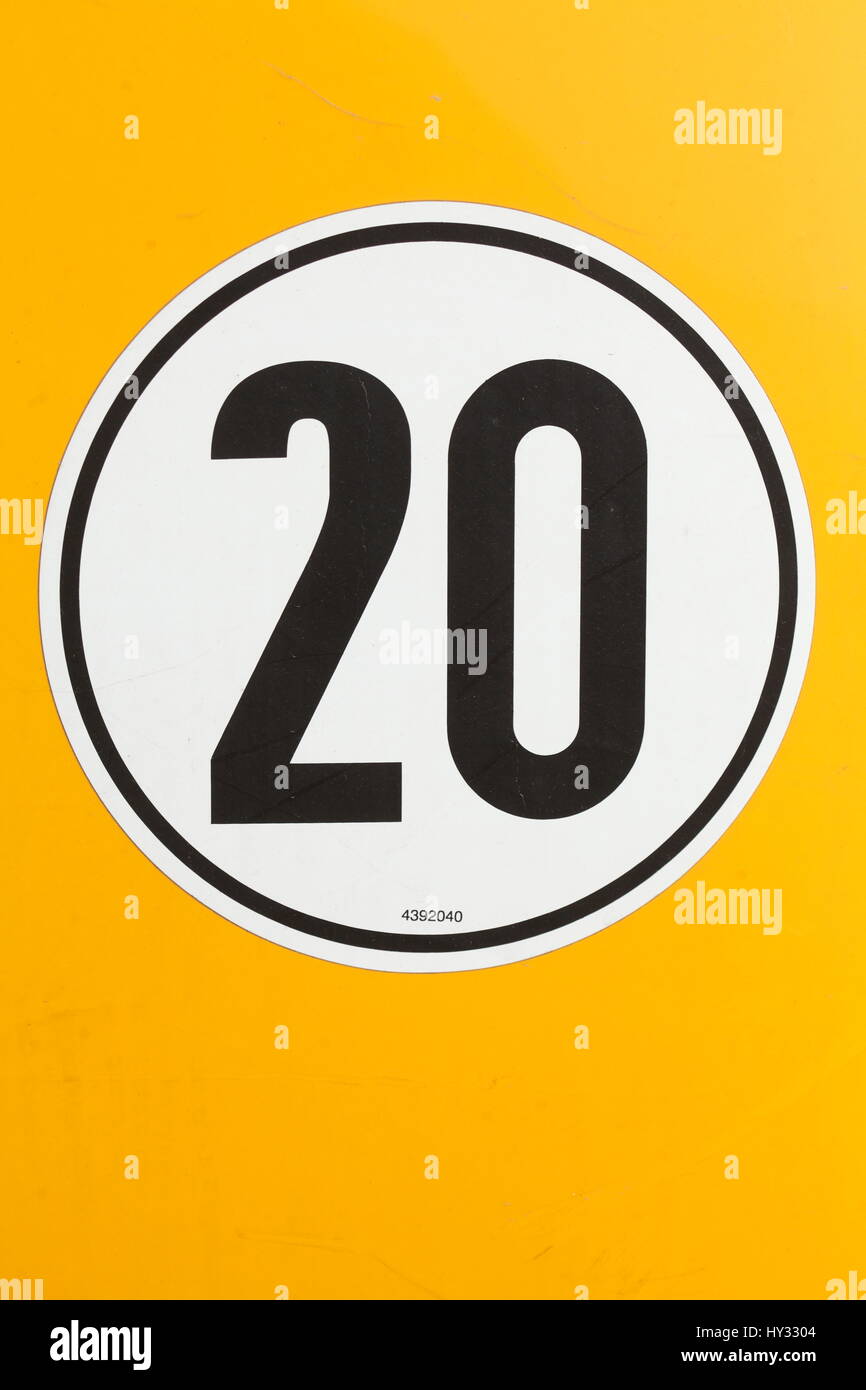 20 km h speed limit sign hi-res stock photography and images - Alamy