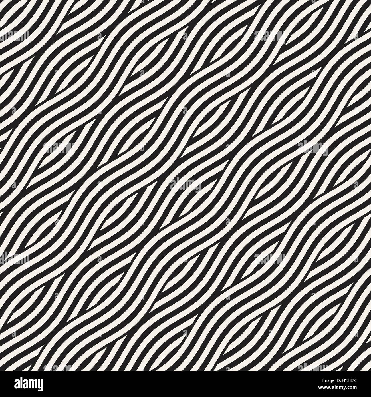 Abstract geometric pattern with wavy lines. Interlacing rounded stripes ...