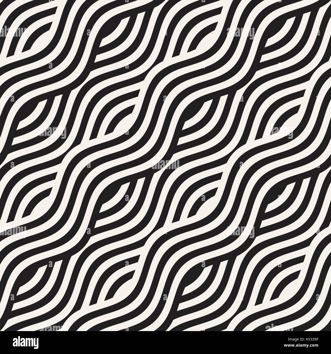 Abstract geometric pattern with wavy lines. Interlacing rounded stripes ...