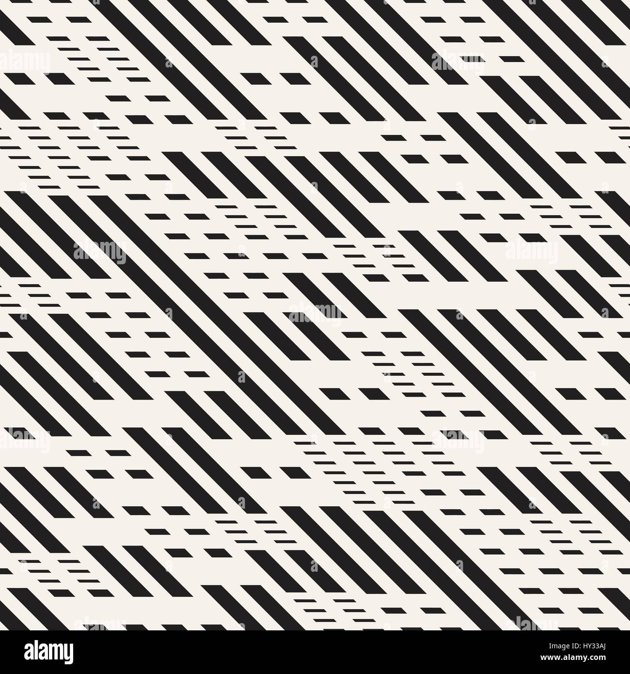 Black and White Irregular Dashed Lines Pattern. Modern Abstract Vector ...