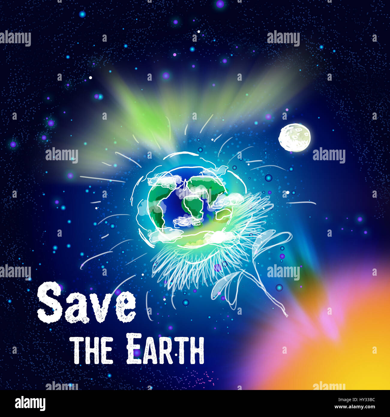 Save the Earth concept illustration Stock Photo - Alamy