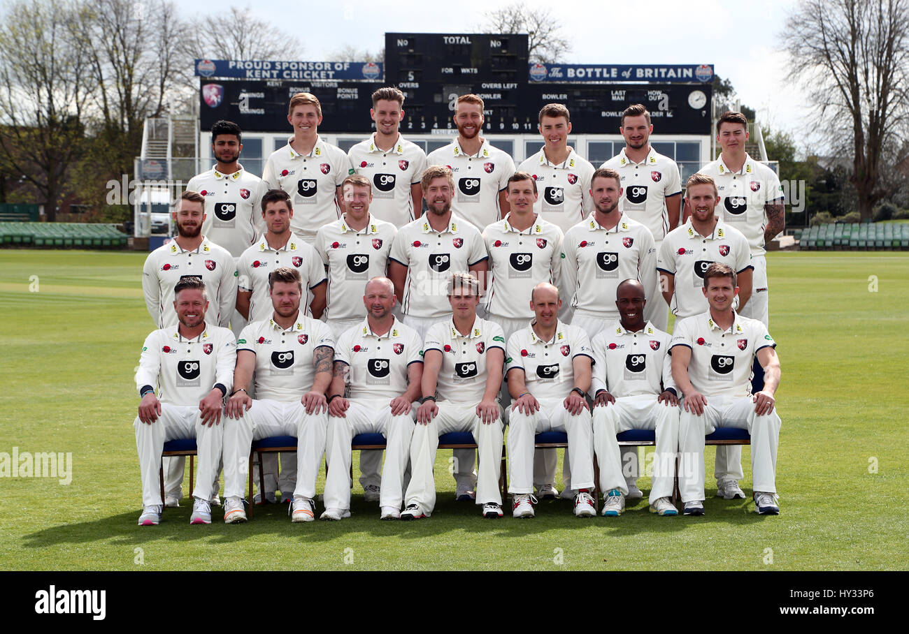 Kent Players pose for a team picture during the photocall at Canterbury ...