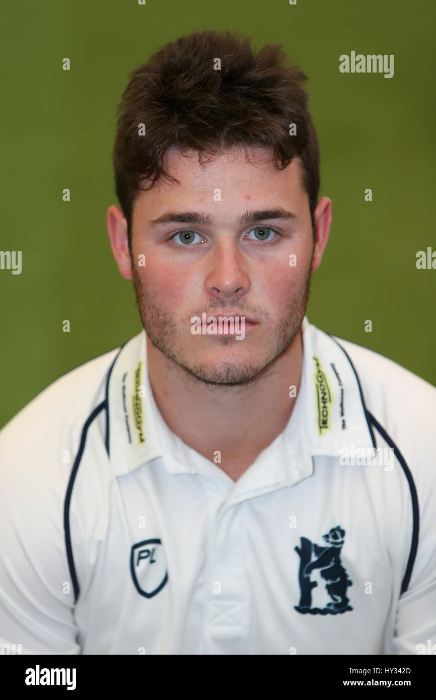 Warwickshire's Aaron Thomason during a photocall at Edgbaston ...